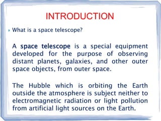 Hubble space telescope | PPTX