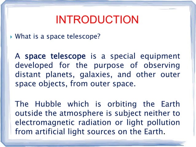 Hubble space telescope | PPTX