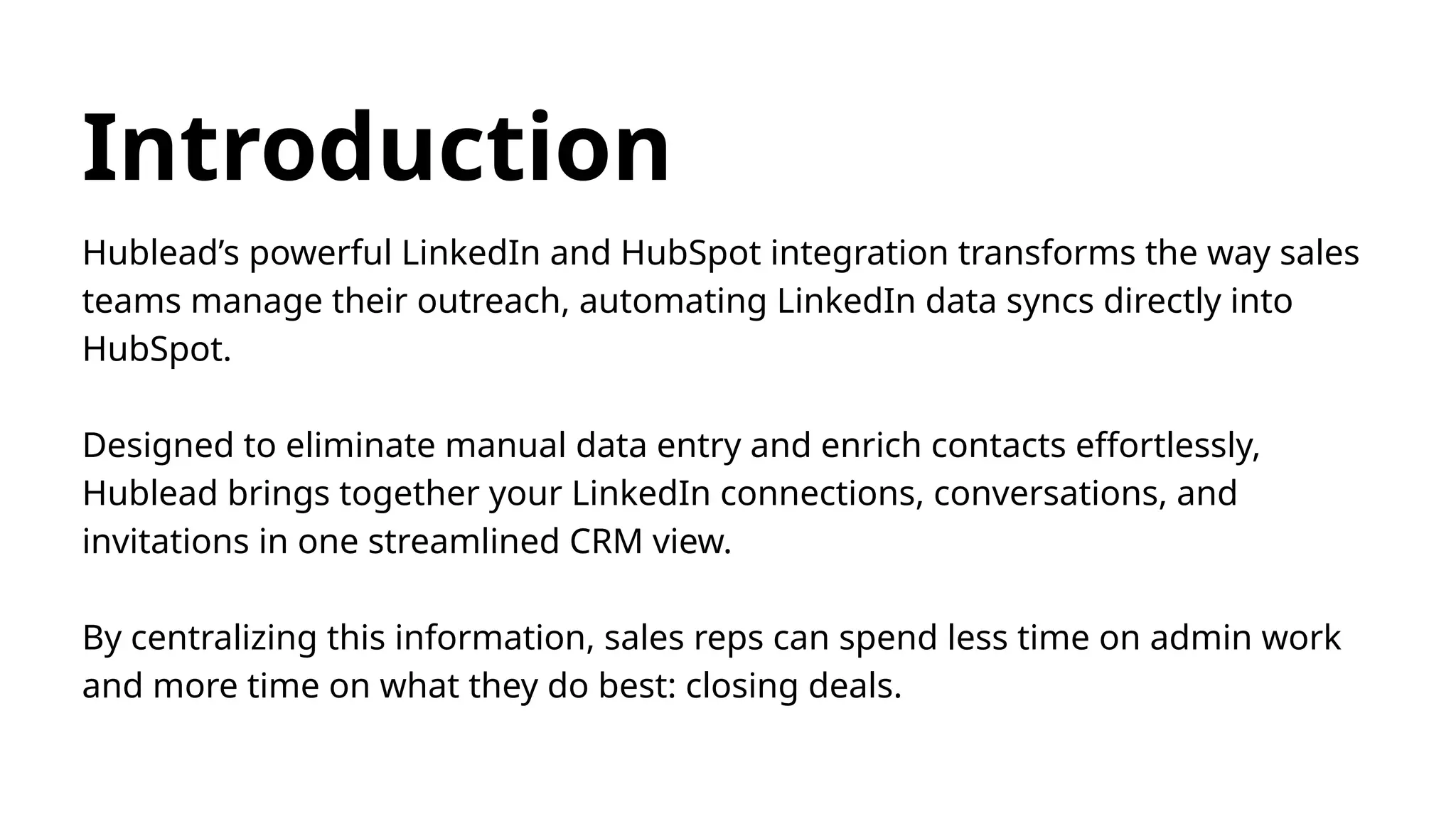 Hublead Powerful Hubspot And Linkedin Integration Ppt