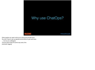 Let's talk ChatOps - Hubot with less CoffeeScript | PPT