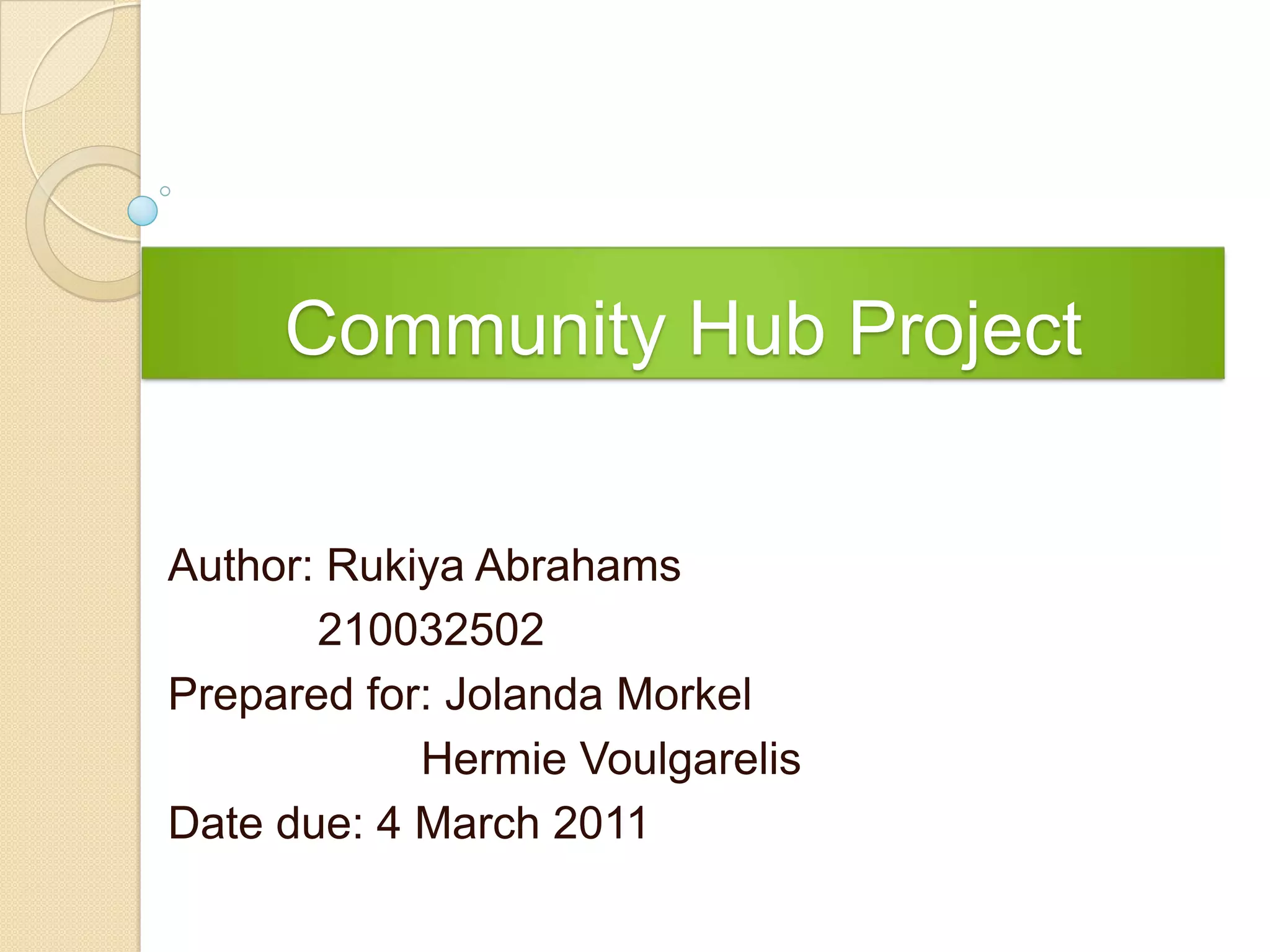 Hub project | PPTX