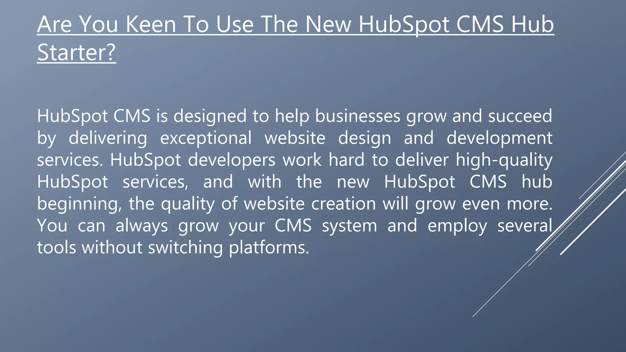 What is HubSpot New CMS Starter? | PPT