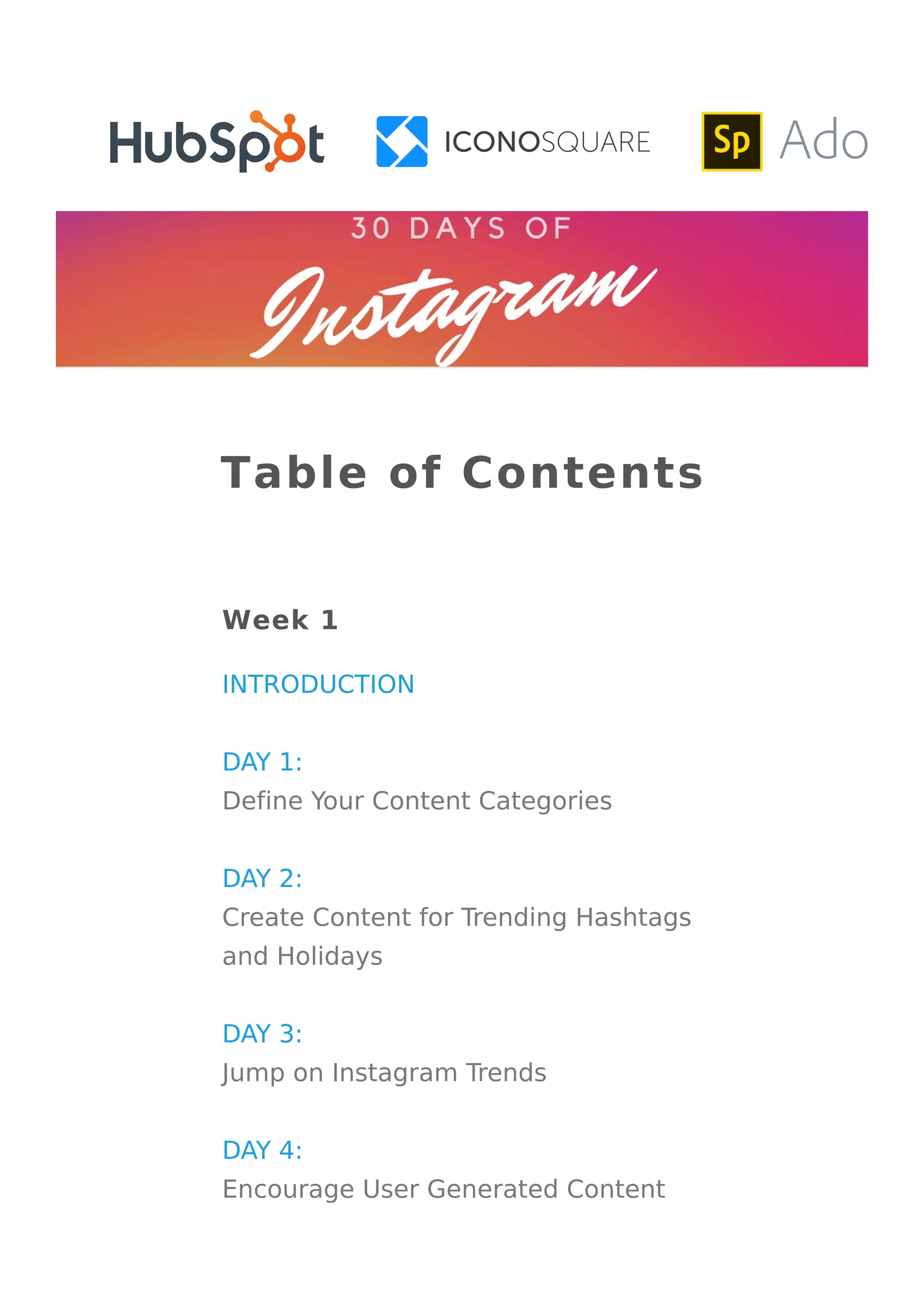 HubSpot 30 Days of Instagram: Style Guide | PDF