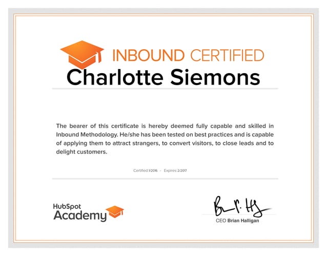 HubSpot Inbound Marketing certificate | PPT