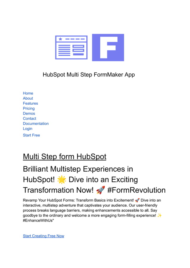 HubSpot Multi Step FormMaker.pdf | Desktop Publishing | Computer Software and Applications