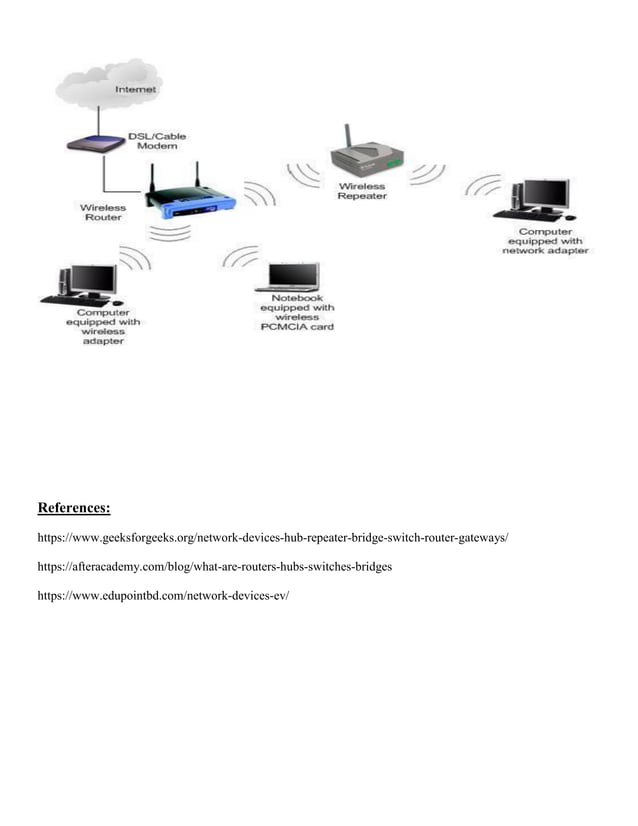 Hub, switch, router, bridge & and repeater | PDF | Computer Networking | Computing
