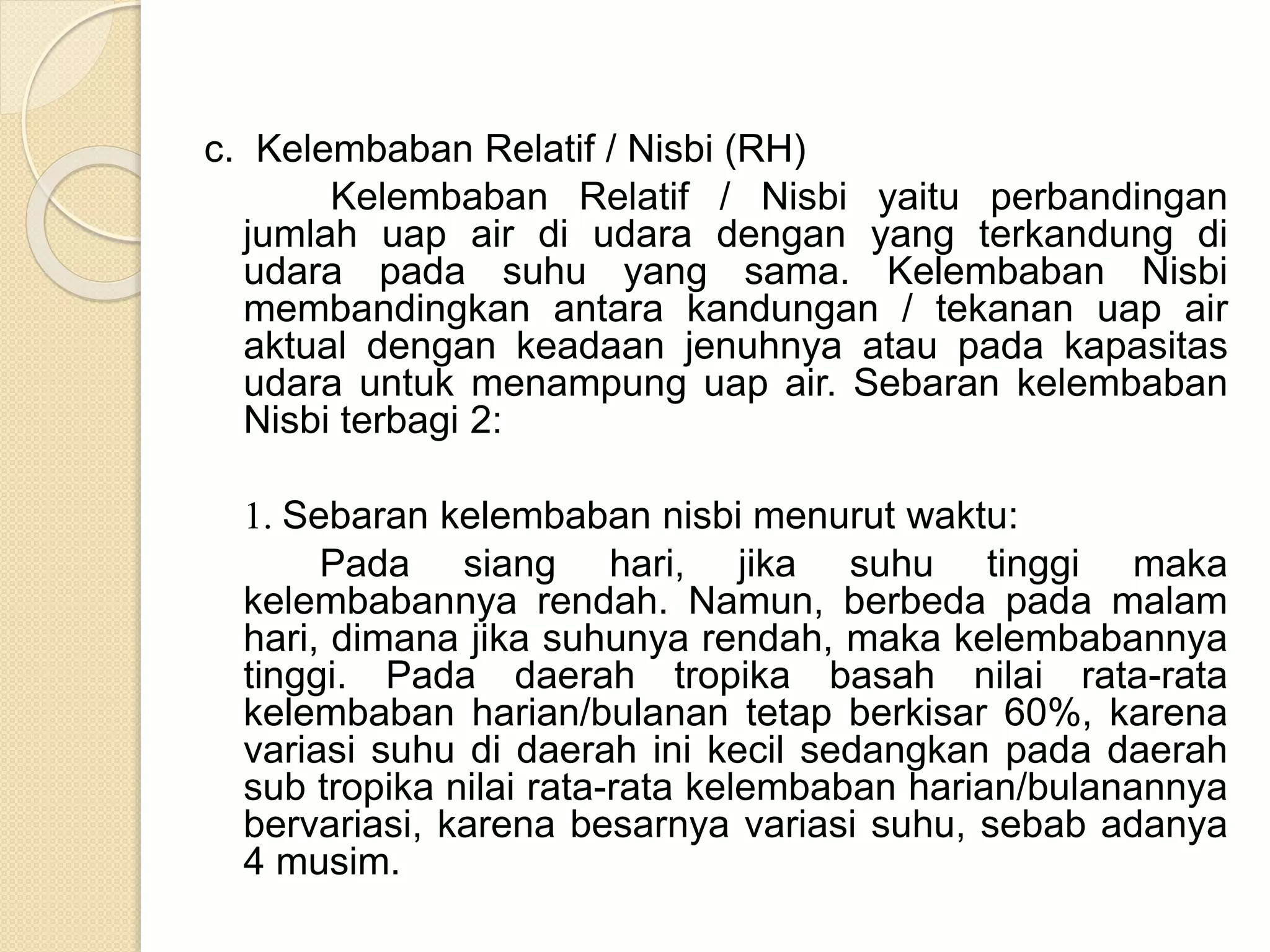 Hubungan antara kelembaban & suhu dan kapasitas udara | PPTX