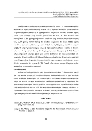 Hubungan antara konsep diri dengan penyesuaian diri gelandangan dan pengemis di psbk pangudi ...