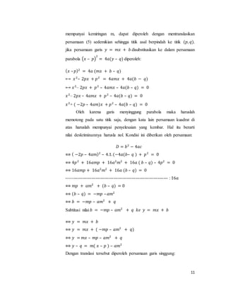 Hubungan antara parabola dengan garis2 | DOCX