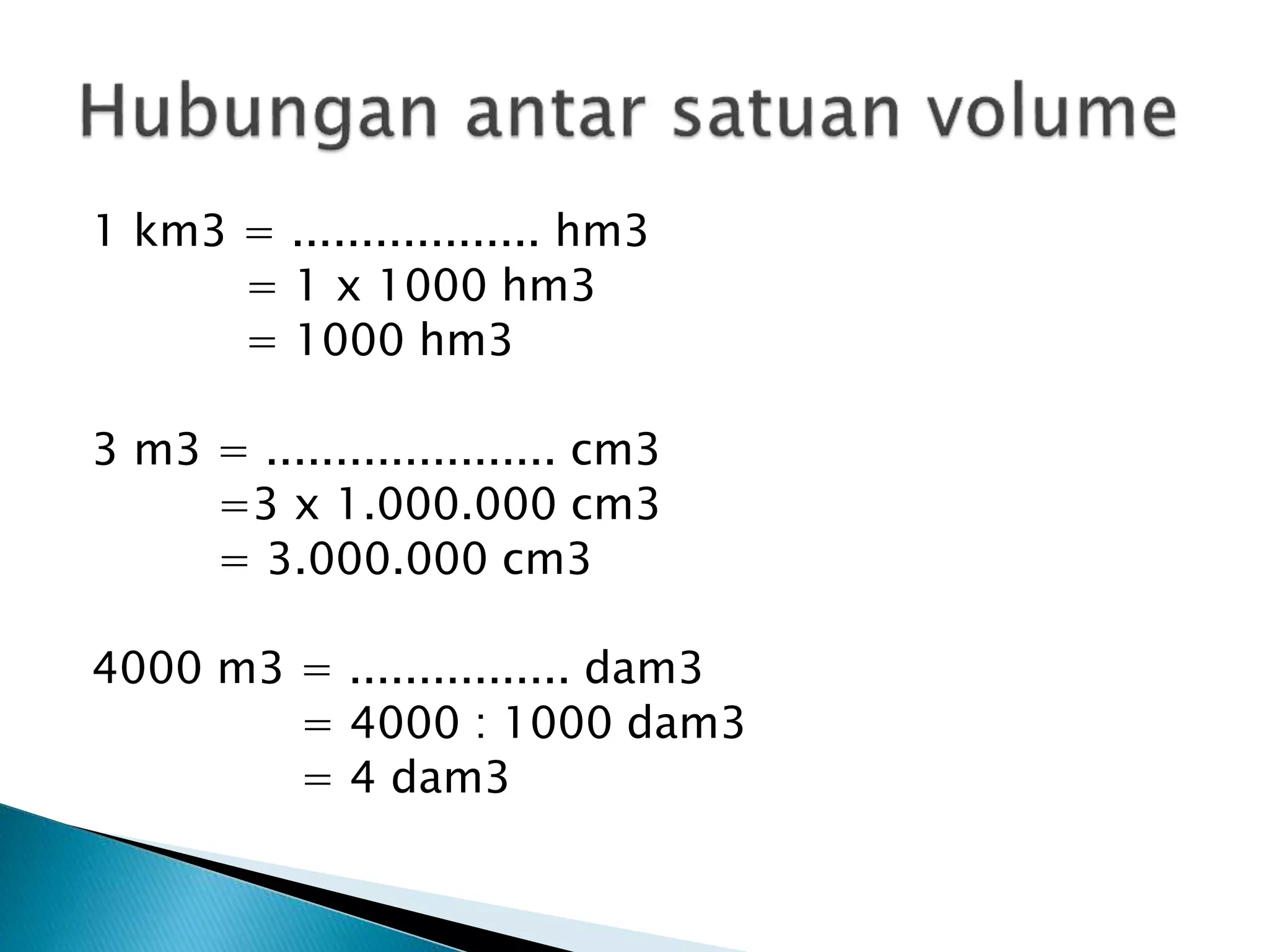 Hubungan antar satuan volume | PPTX
