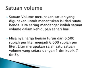 Hubungan antar satuan volume | PPTX