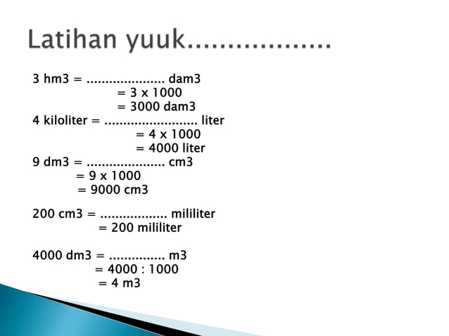 Hubungan antar satuan volume | PPTX