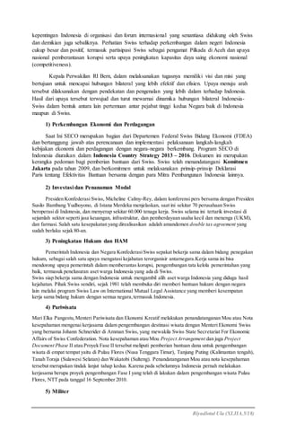 Hubungan bilateral indonesia swiss | DOCX