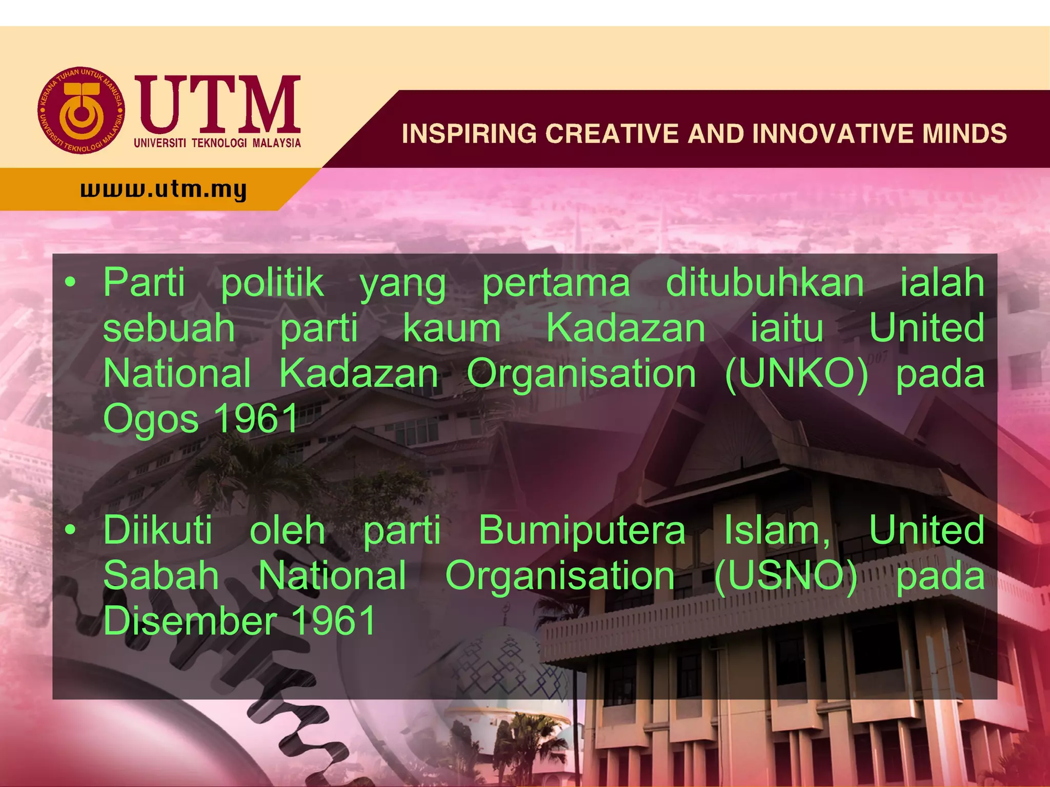 Hubungan etnik Permuafakatan Politik Di Sabah & Sarawak | PPT