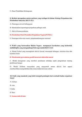 Soalan dan Jawapan - Hubungan Etnik (Kuiz/Past Year) 2 | PDF