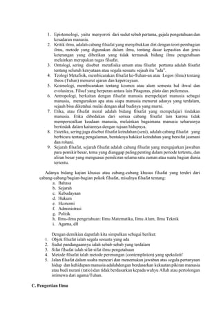 Hubungan filsafat dengan ilmu pengetahuan lainnya (listiawati) | PDF