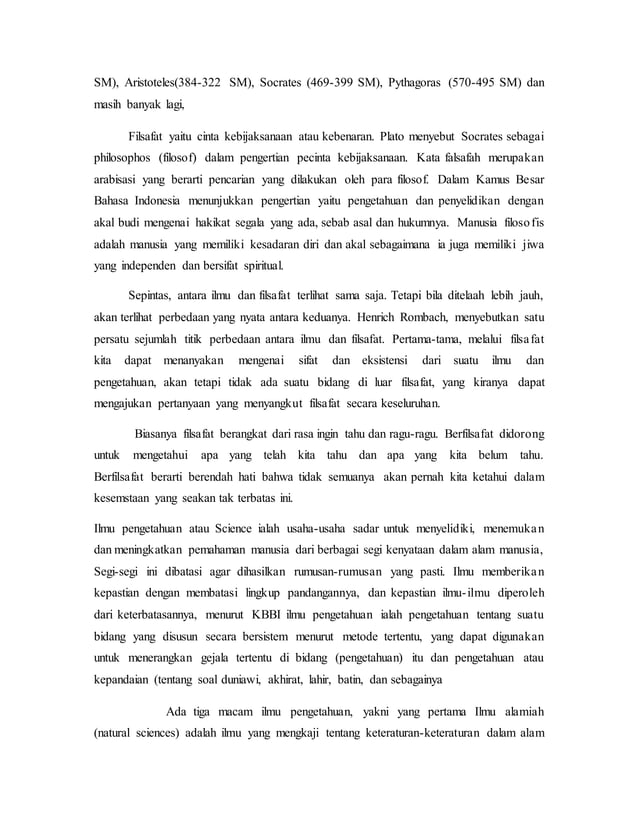 Hubungan filsafat,ilmu pengetahuan dan agama | DOCX