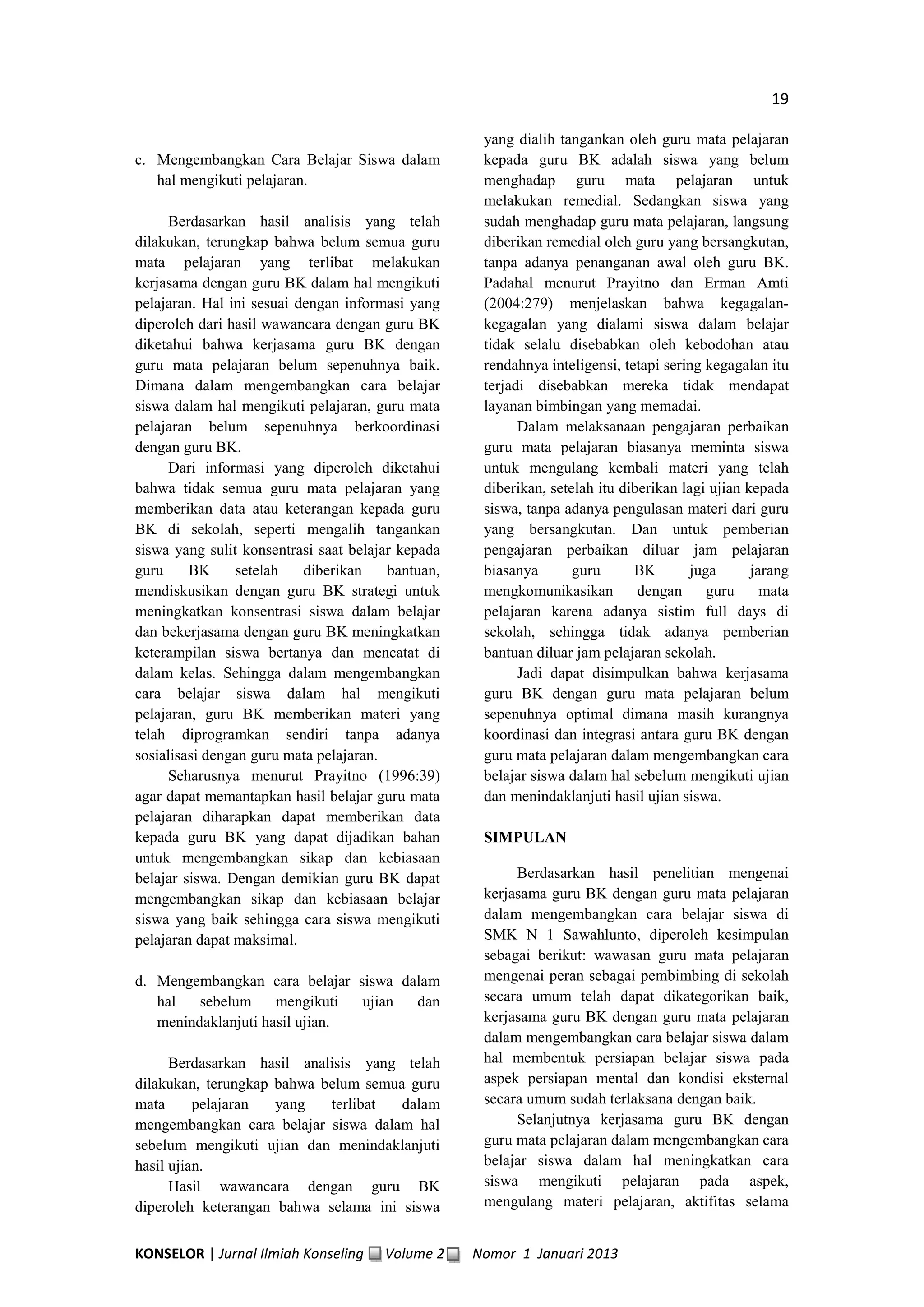 Hubungan guru bk & mapel | PDF