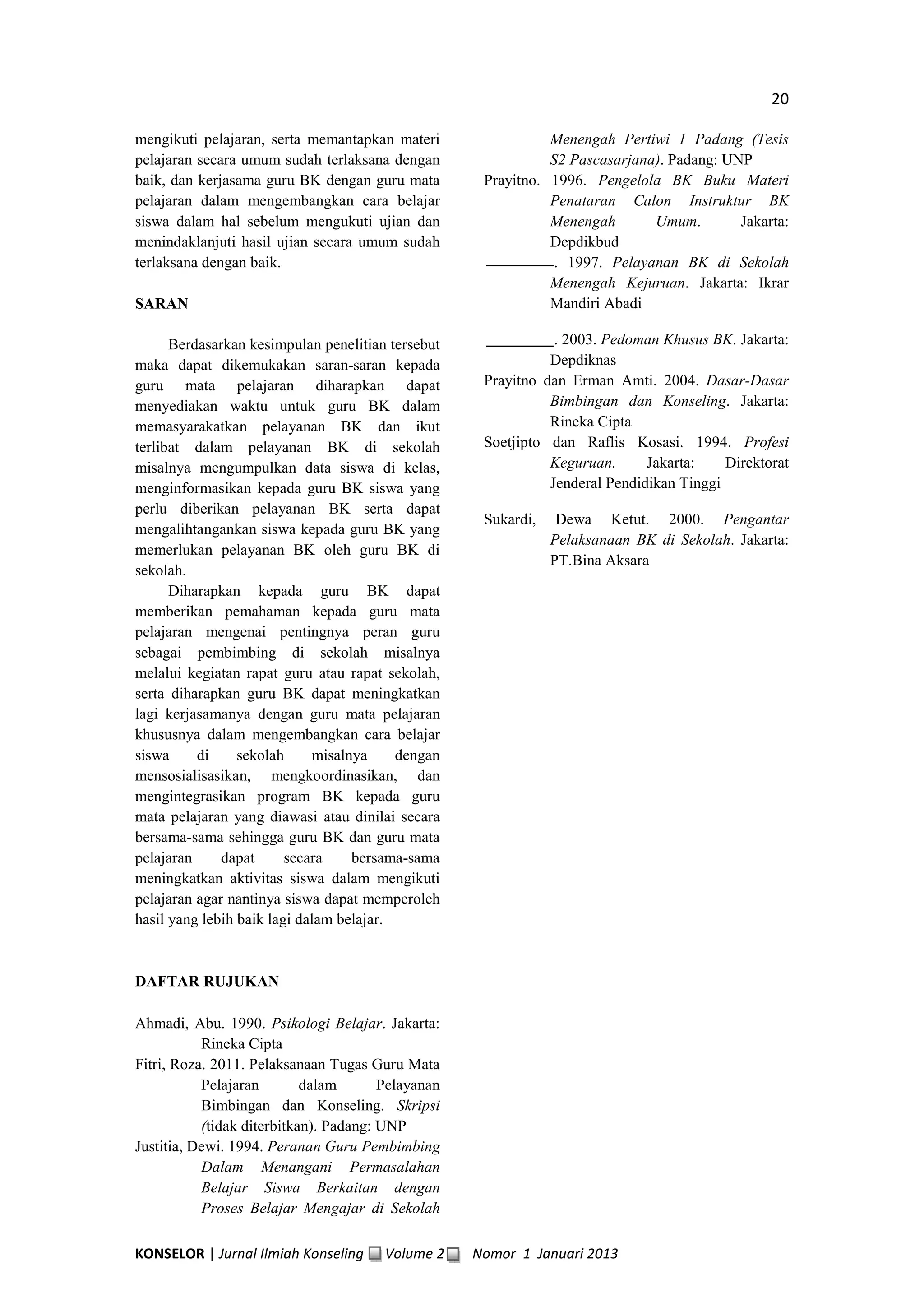 Hubungan guru bk & mapel | PDF