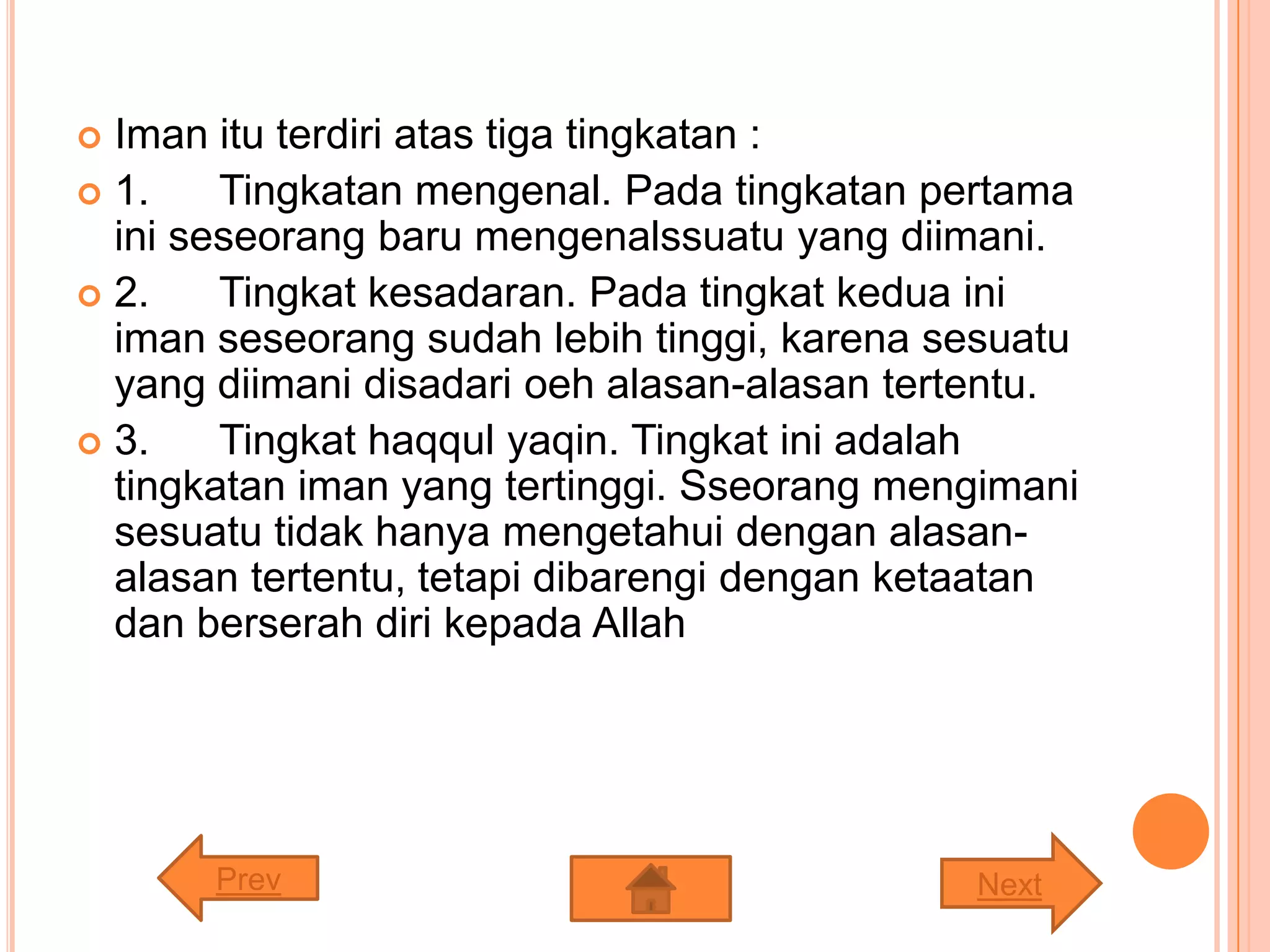 Hubungan iman, islam, dan ihsan | PPTX
