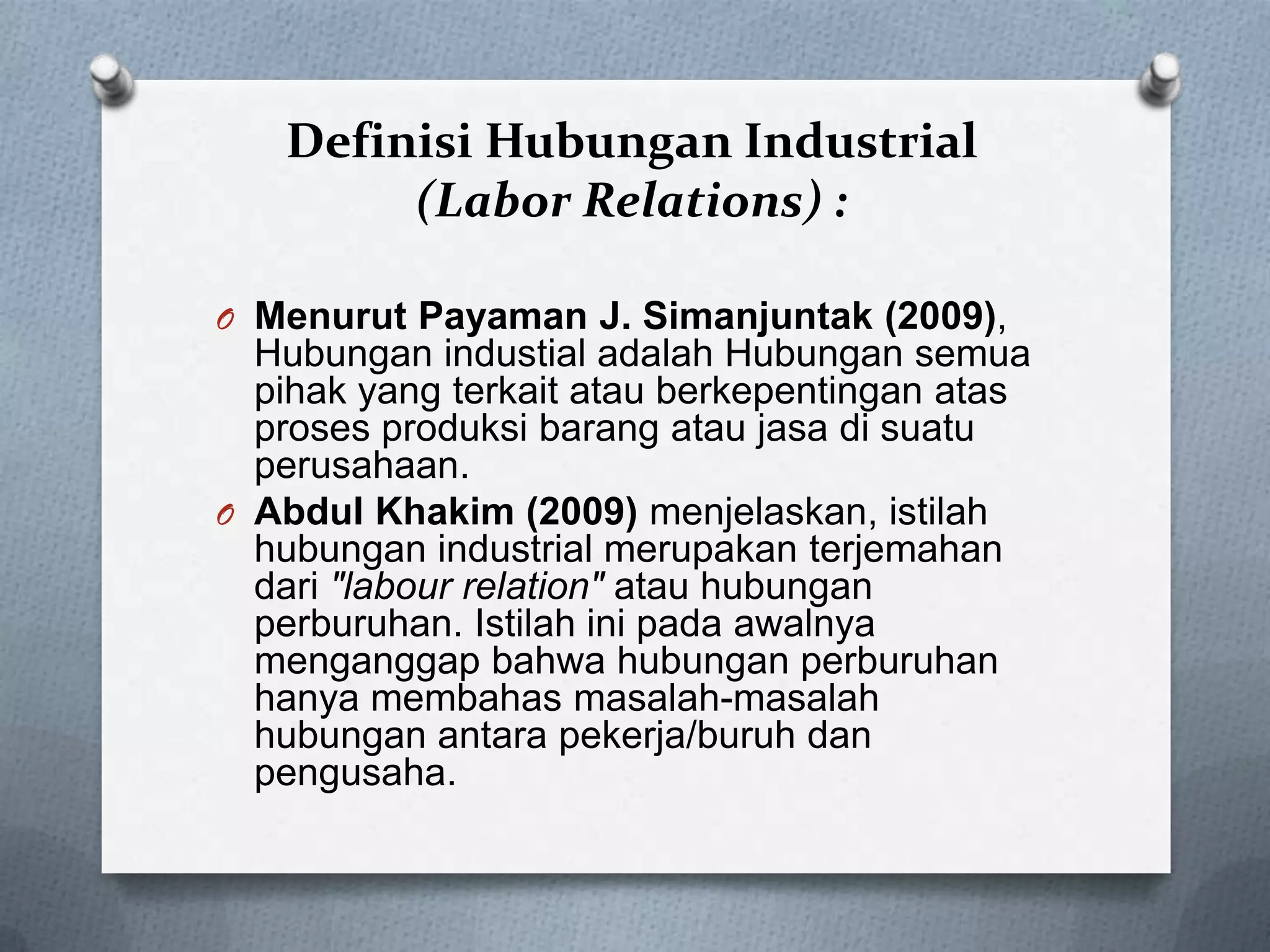 Hubungan industrial | PPTX