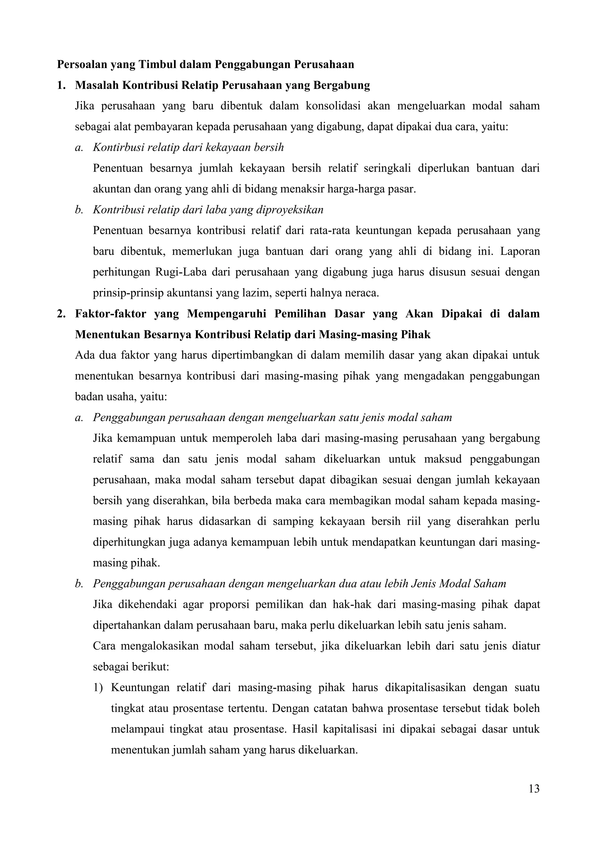Hubungan Kantor Pusat Dan Cabang Dan Penggabungan Badan Usaha Pdf 