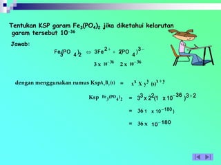 Hubungan kelarutan dan ksp | PPTX