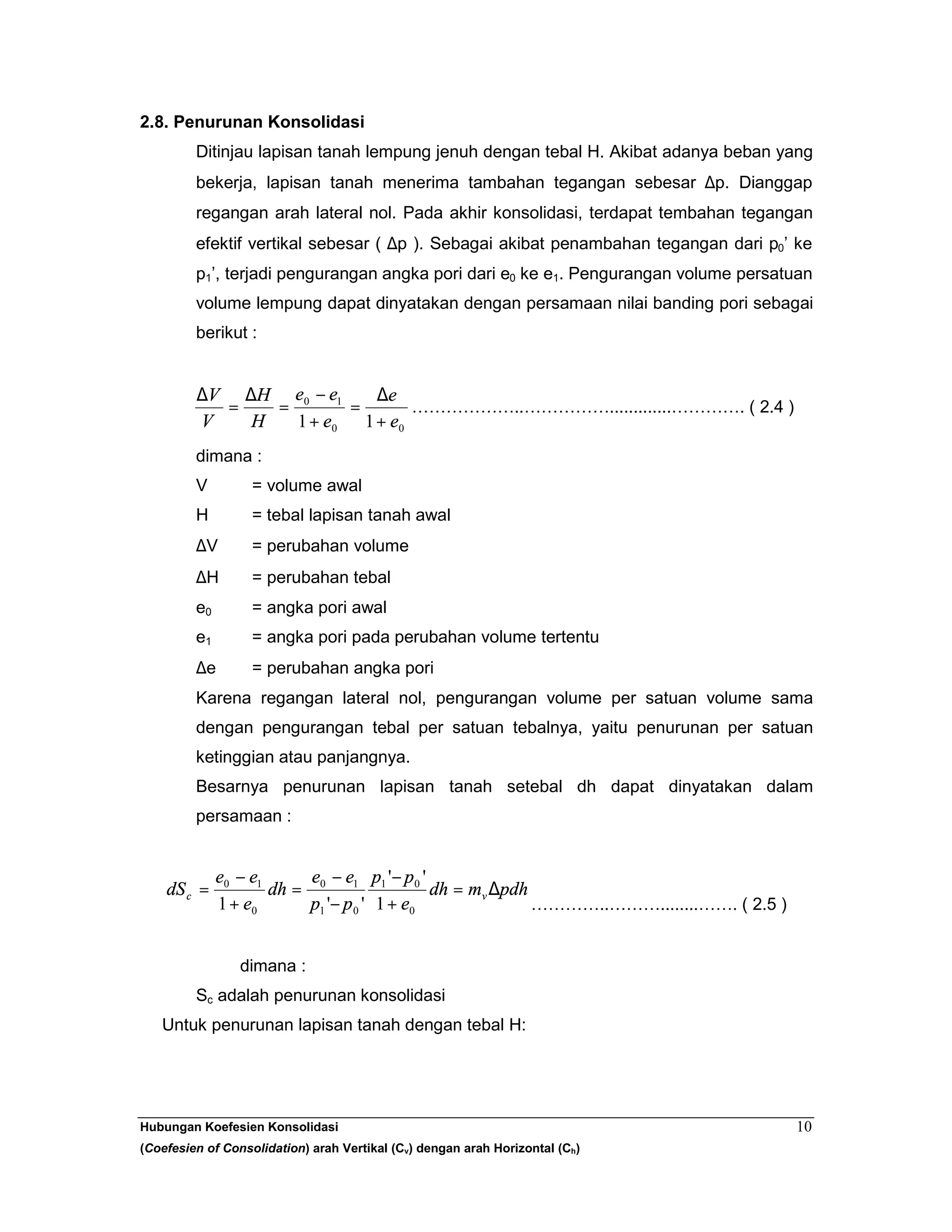 Hubungan koefesien konsolidasi_arah_vertikal_dan_horisontal | PDF