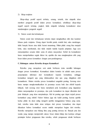 Hubungan komunikasi dengan retorika | PPT