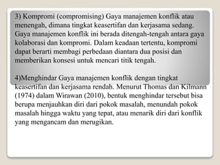 Hubungan manajemen konflik dan kinerja | PPT