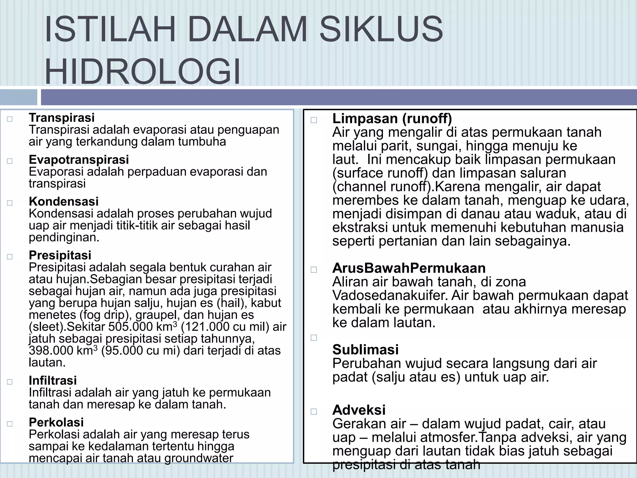 Dinamika hidrosfer (Geografi kelas X) | PPTX