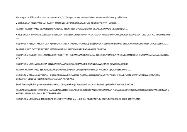 Hubungan mobilisasi dini post sectio caesaria | DOCX