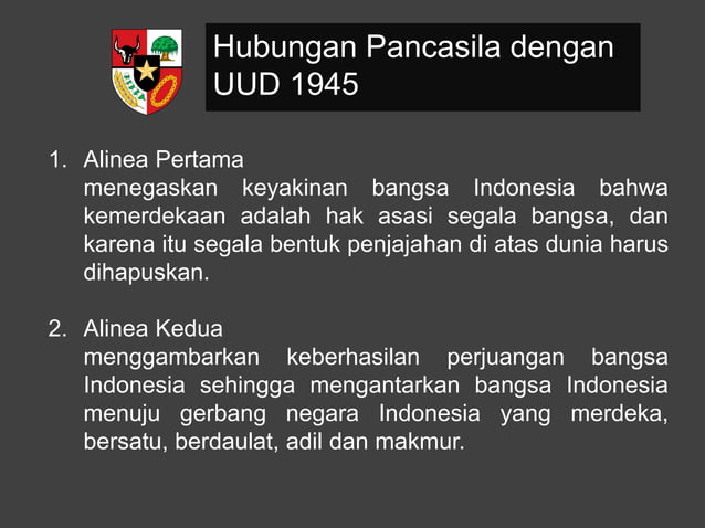 Hubungan Pancasila dengan UUD 1945 | PPTX
