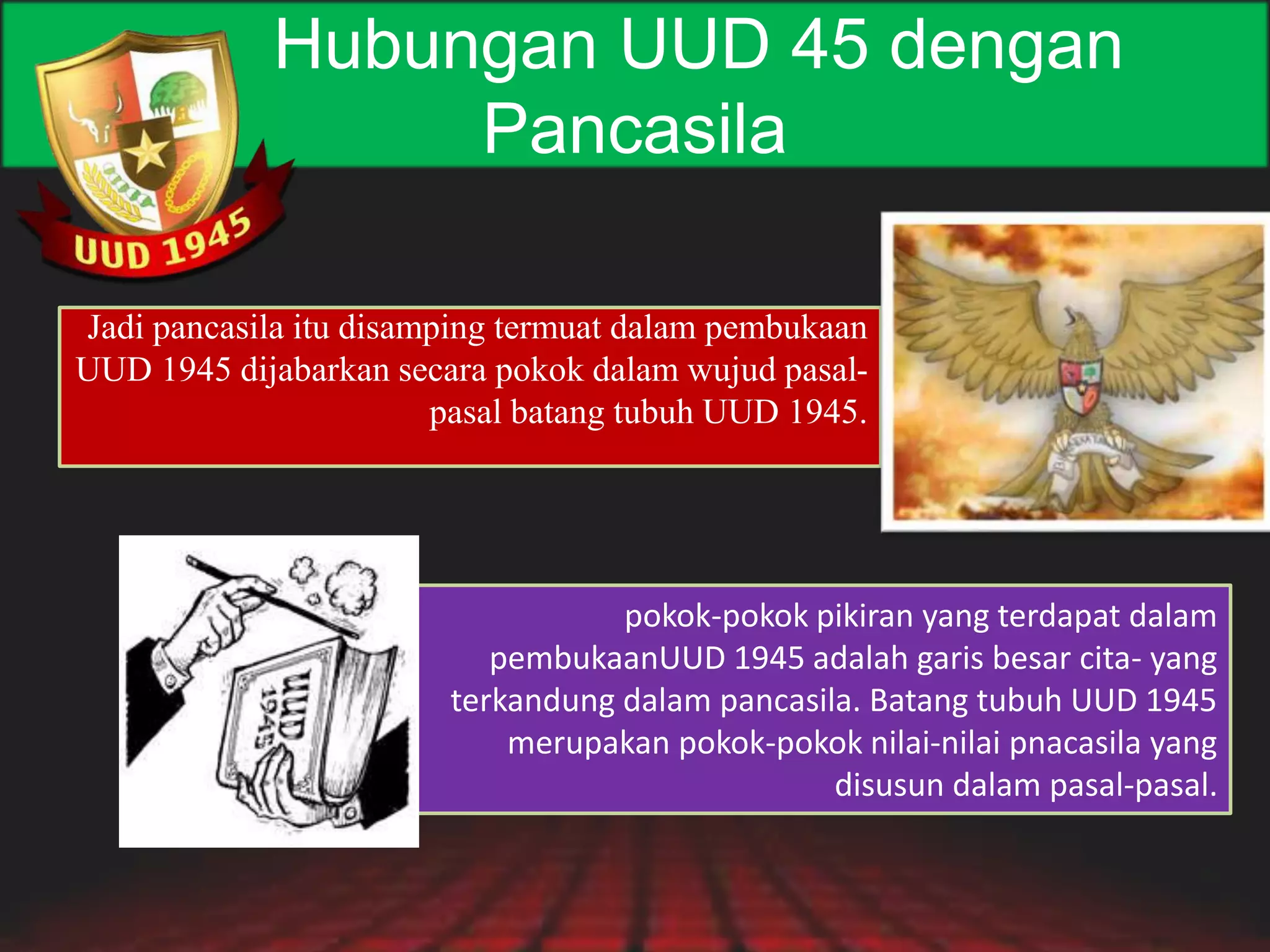 Hubungan pancasila dengan uud 45 | PPTX