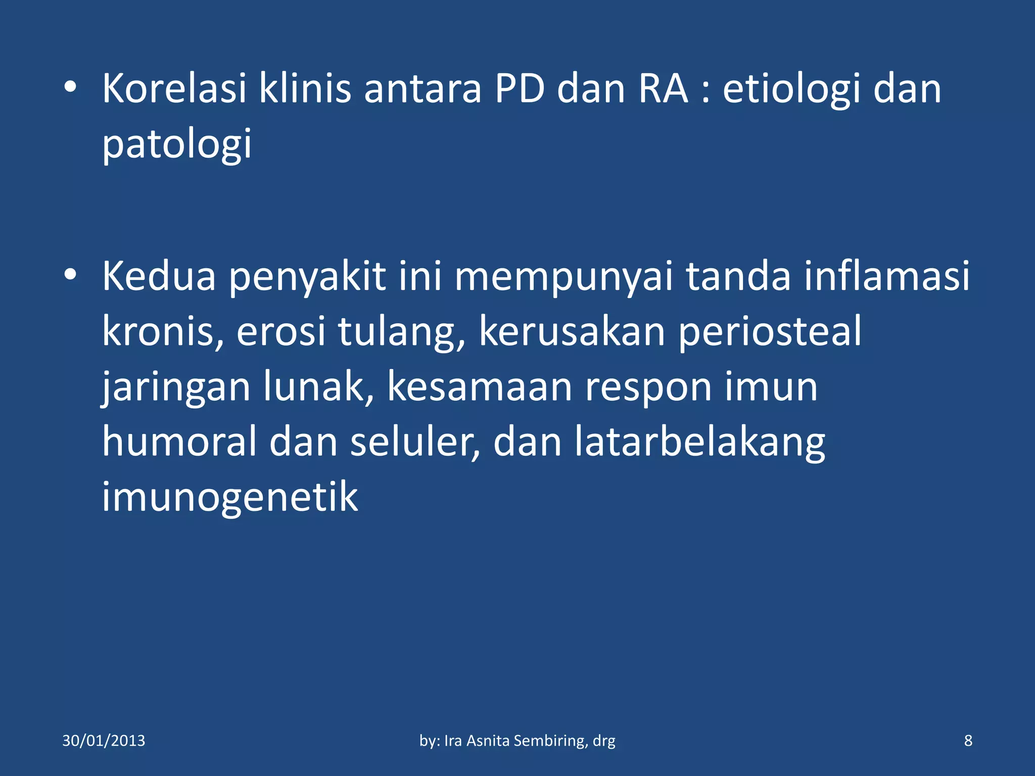 Hubungan penyakit periodontal dengan rheumatoid ppt | PPTX
