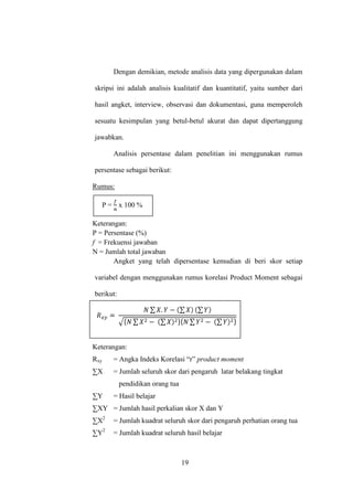 Hubungan perhatian orang tua dengan hasil belajar matematika | PDF