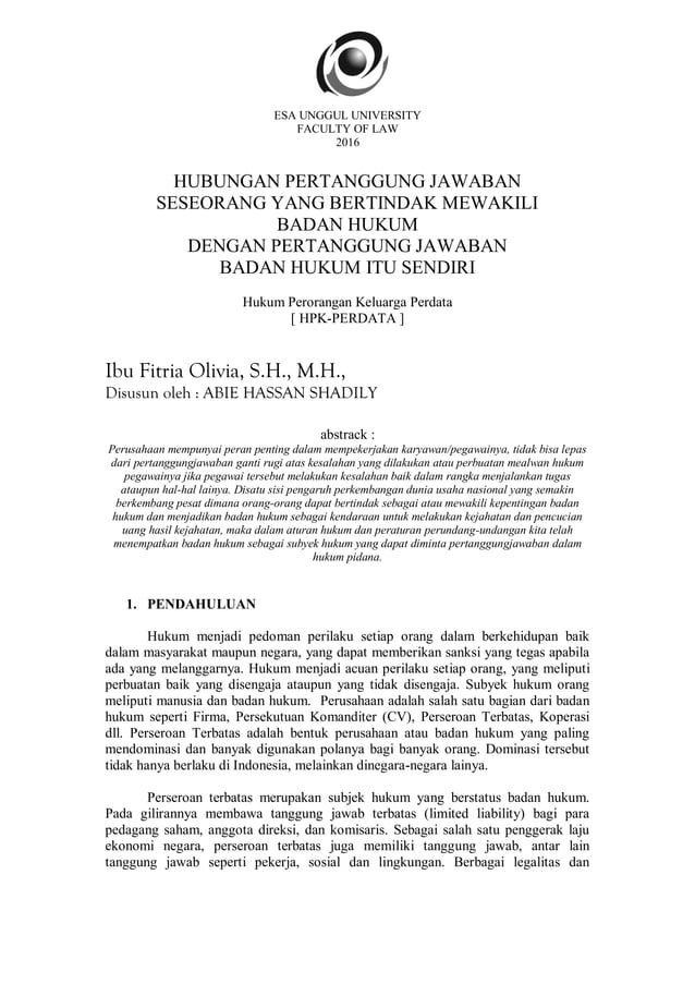 Teori pertanggung jawaban | PDF