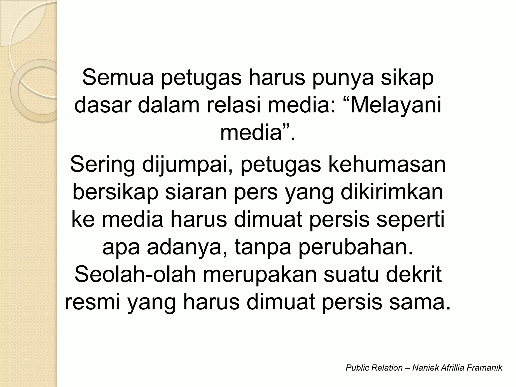 Hubungan Public Relation dengan Media Massa | PPTX