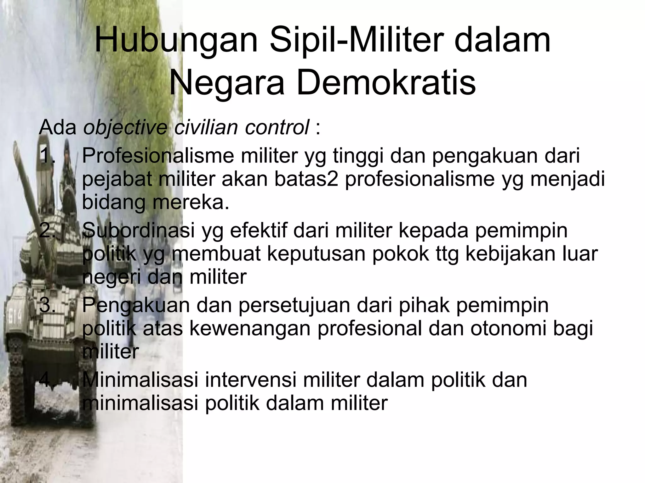 Hubungan sipil militer | PPTX