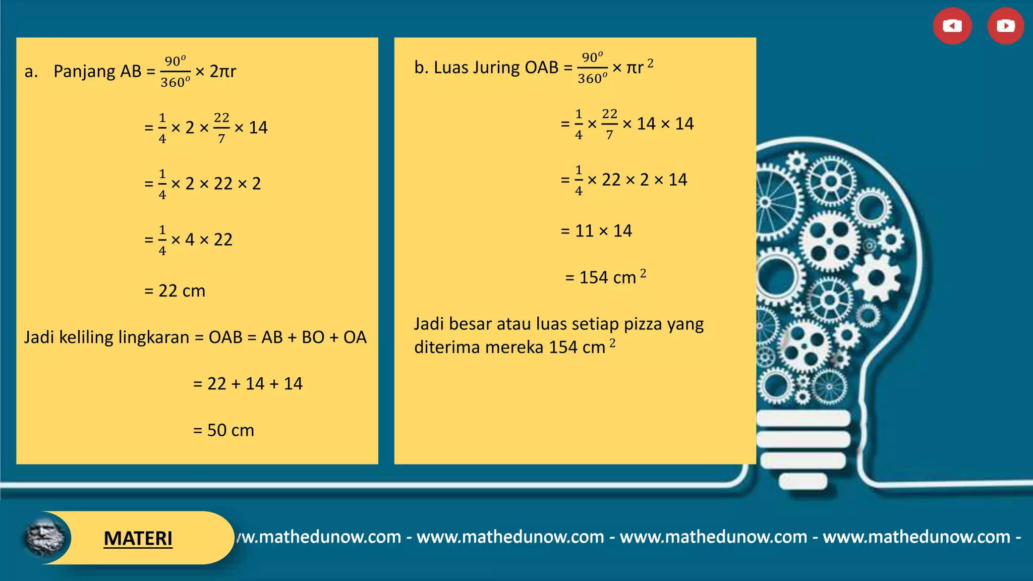 Hubungan sudut pusat panjang busur dan luas juring | PPTX