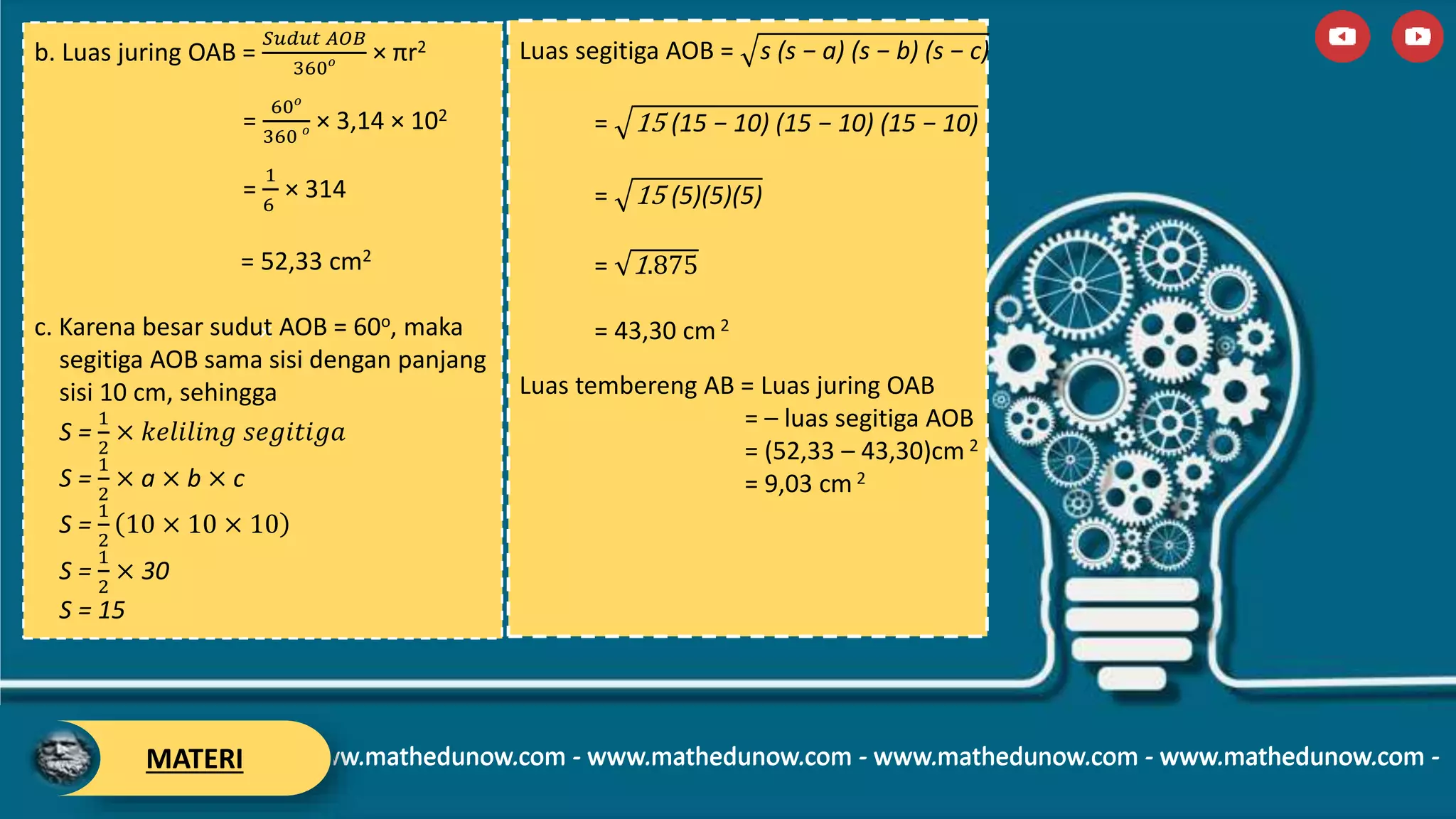 Hubungan sudut pusat panjang busur dan luas juring | PPTX