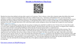 Huck Finn Character Analysis | PPT