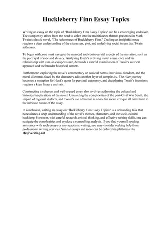 Huckleberry Finn Essay Topics.pdf