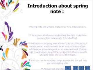 spring note | PPT