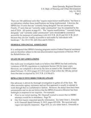 HUD Complaint Disability Accommodations | PDF