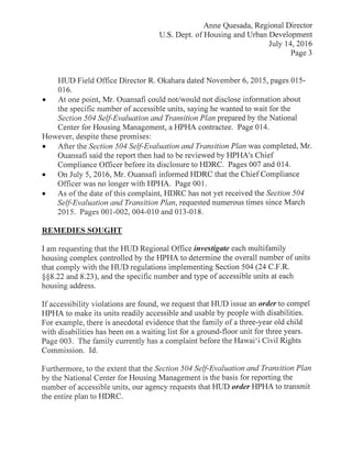 HUD Complaint Disability Accommodations | PDF