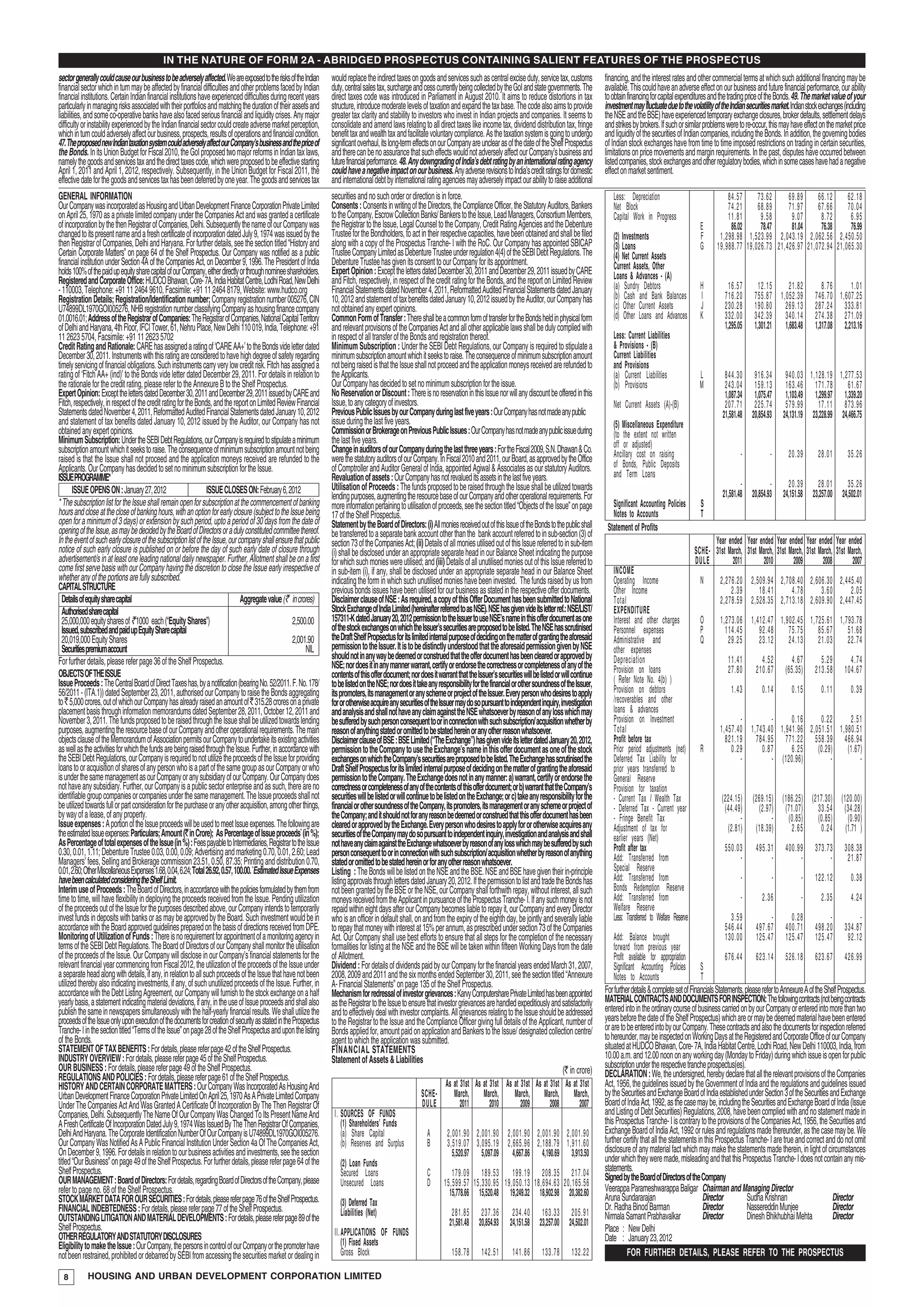 Hudco tax free bond application form | PDF