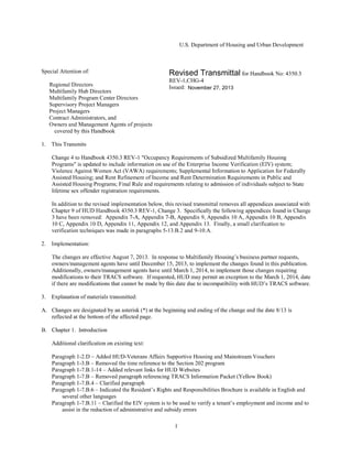 HUD Handbook 4350.3 Occupancy Requirements of Subsidized Multifamily ...