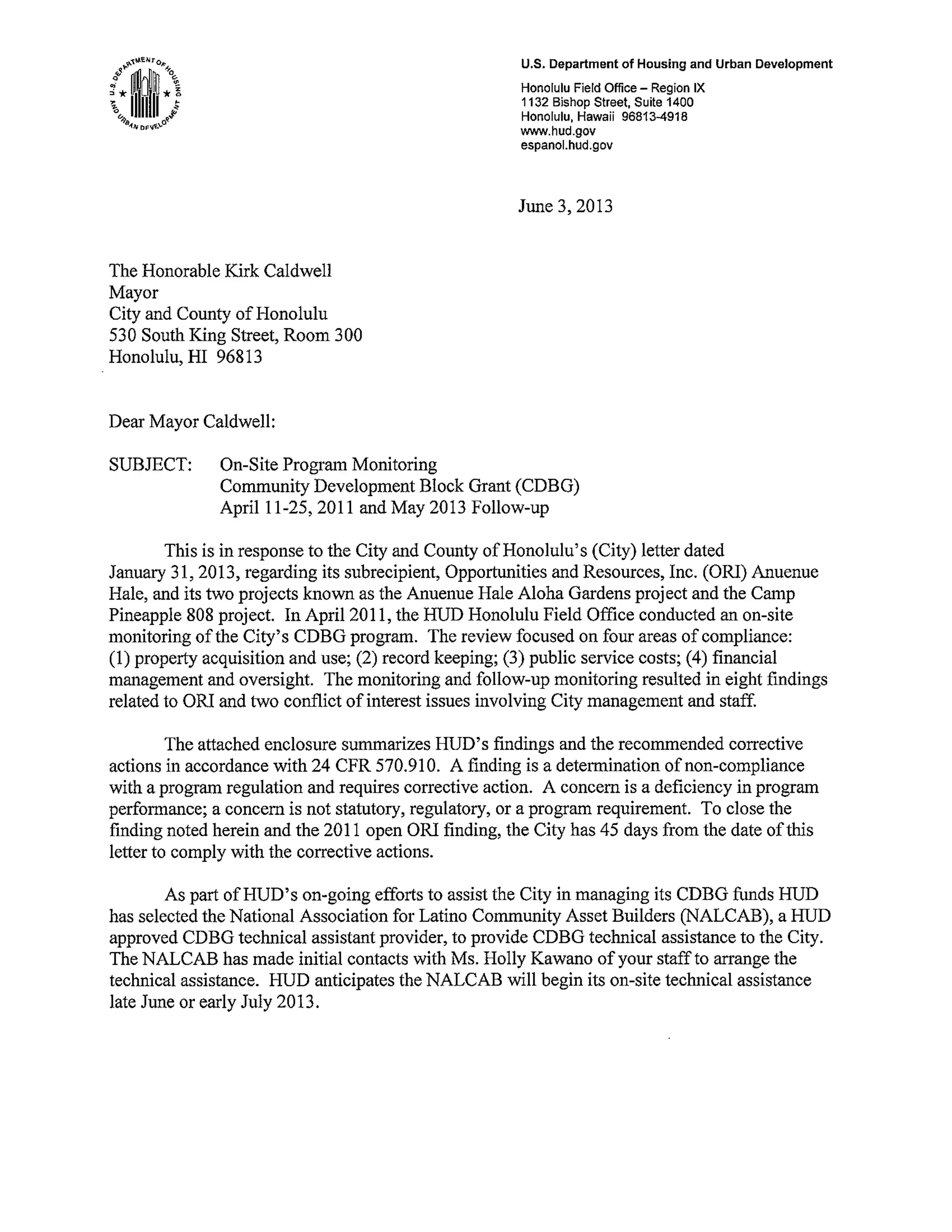 HUD report on ORI | PDF