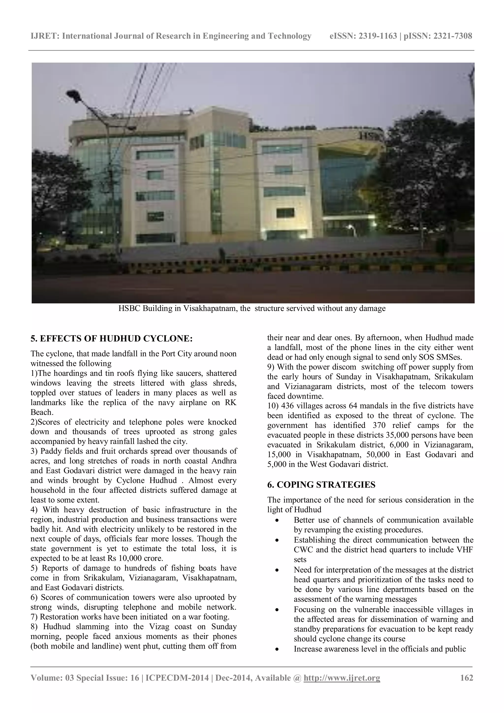 Hudhud cyclone – a severe disaster in visakhapatnam | PDF